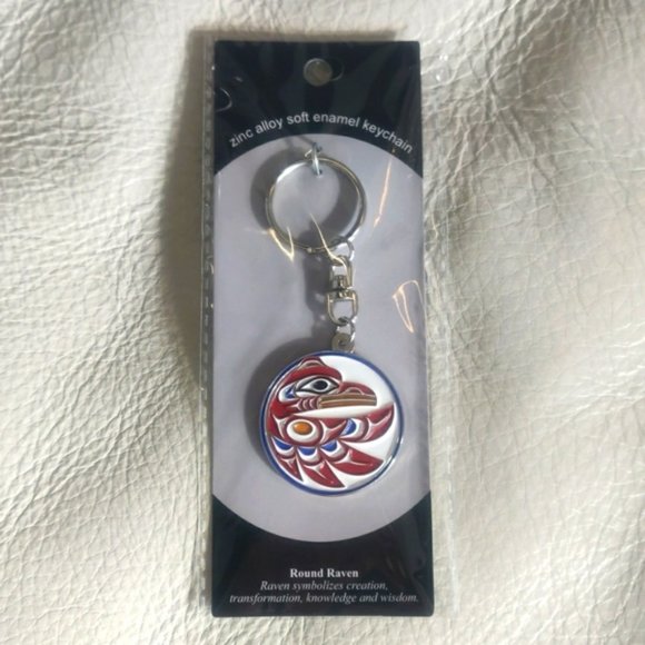 Accessories | Round Raven Keychain Indigenous Design By Douglas Horne ...
